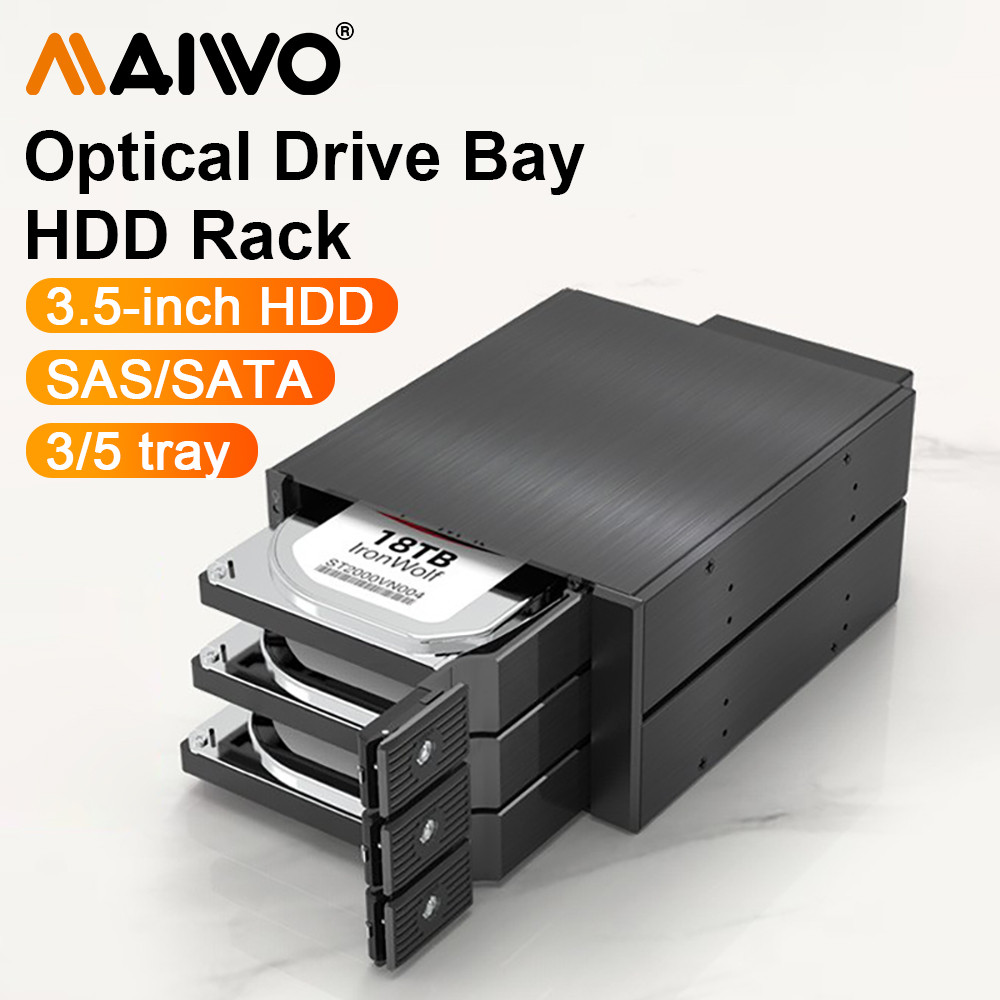 MAIWO 3 Bay 3.5 Inch SAS/SATA HDD Case Optical Drive Hard Disk ...