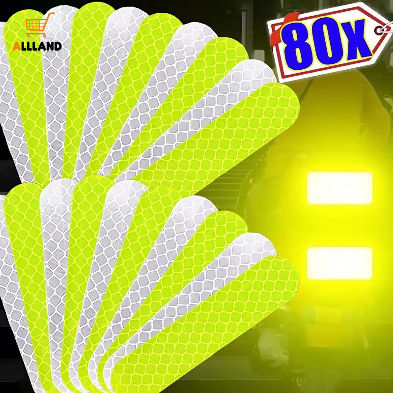 40/80Pcs Safety Warning Reflective Stickers - High Visibility ...