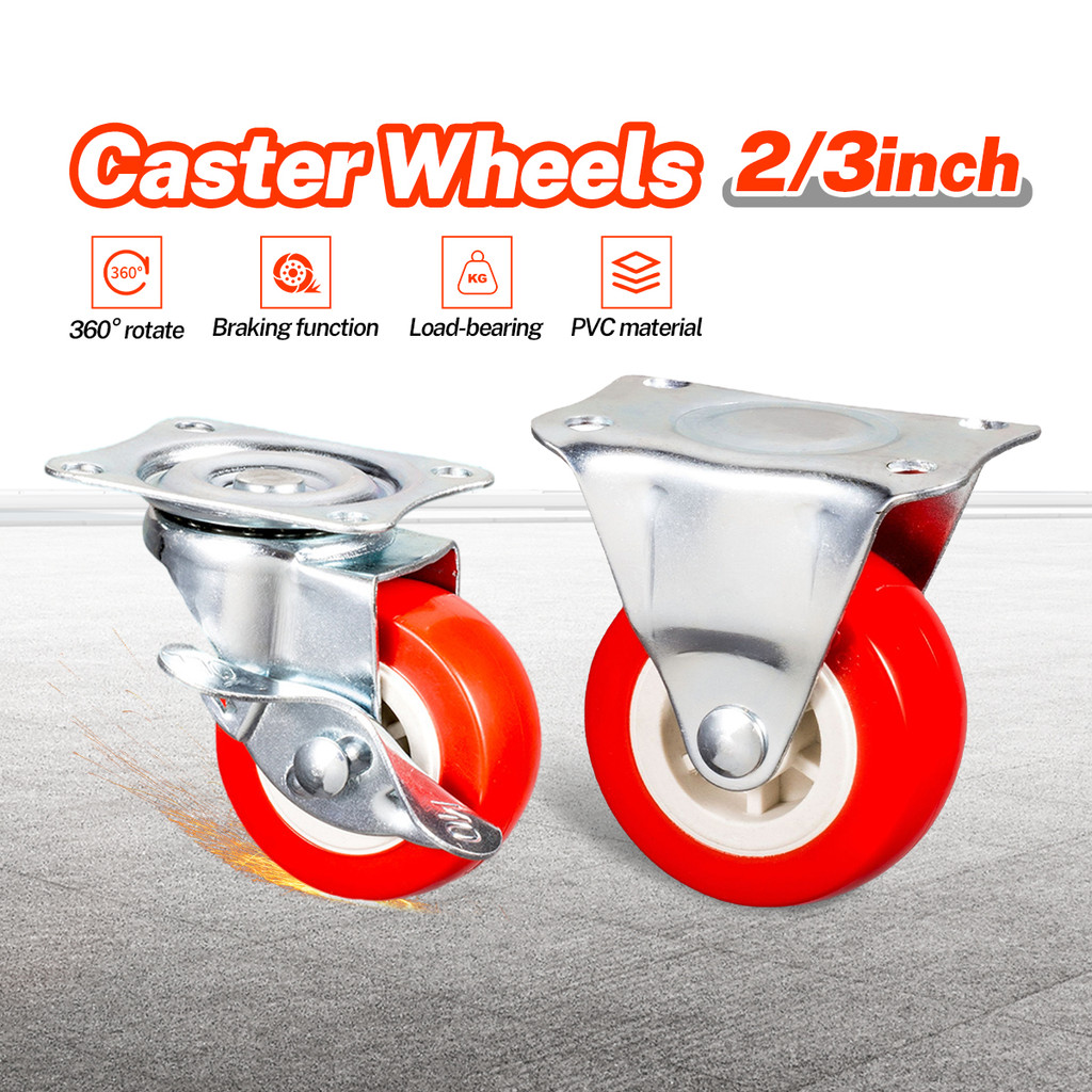 2/3 Inch Heavy Duty Casters Wheel Cart Wheel PVC Swivel Wheels ...