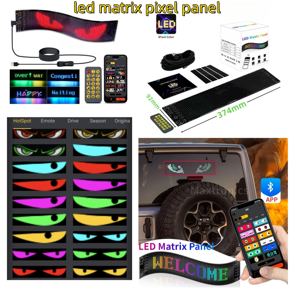 LED Matrix Pixel Panel DIY Pattern Graffiti Scrolling led ring USB 5V ...