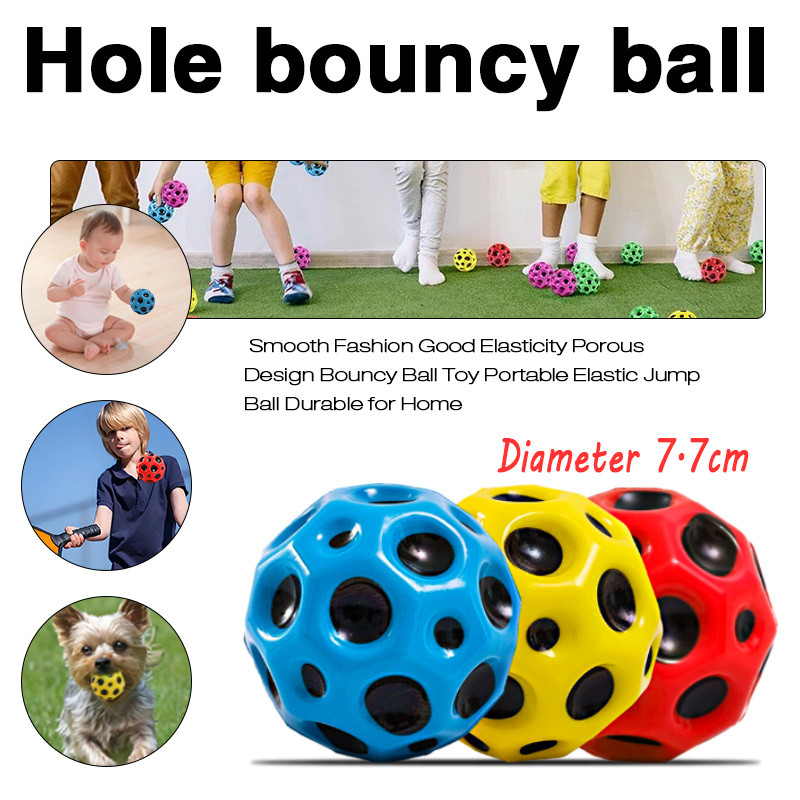 High Resilience Hole Ball Rubber Bouncy Balls for Kids Sensory Anti ...