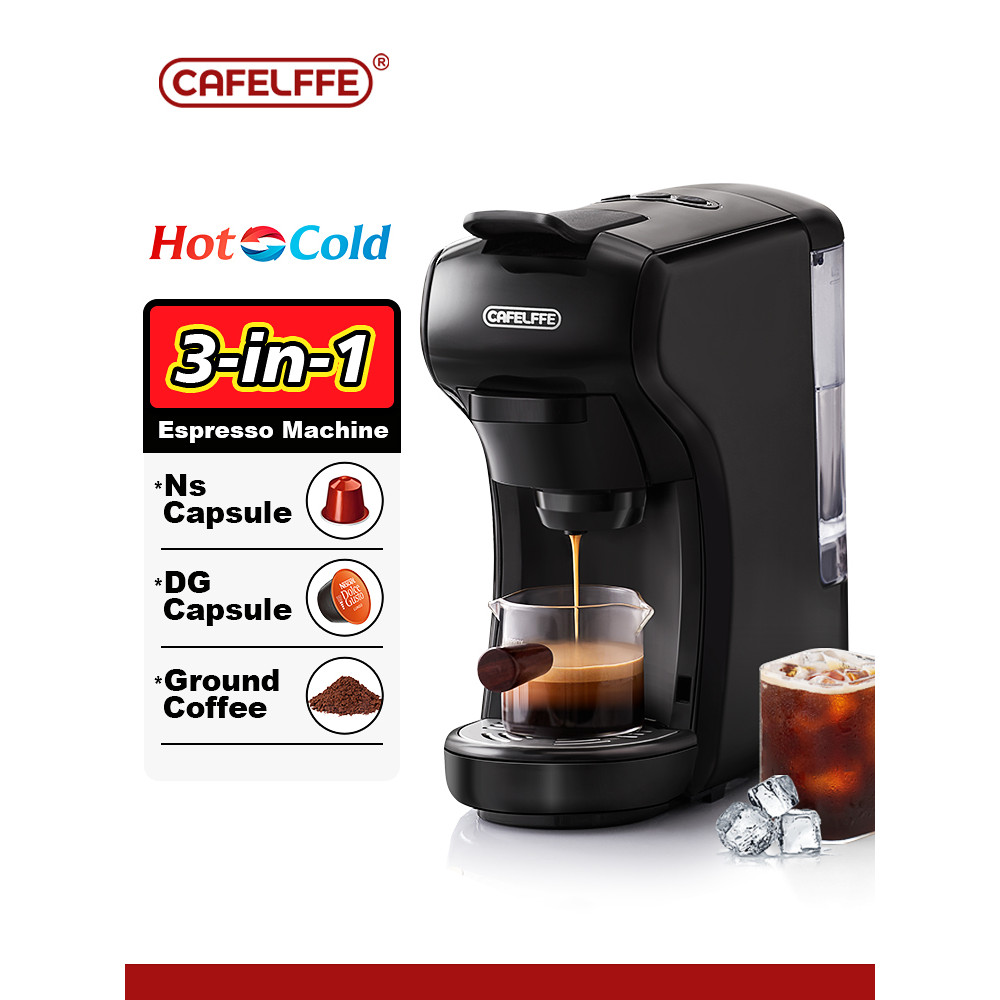 Cafelffe Coffee Machine 3in1 Hot/Cold Multiple Capsule Espresso Maker ...