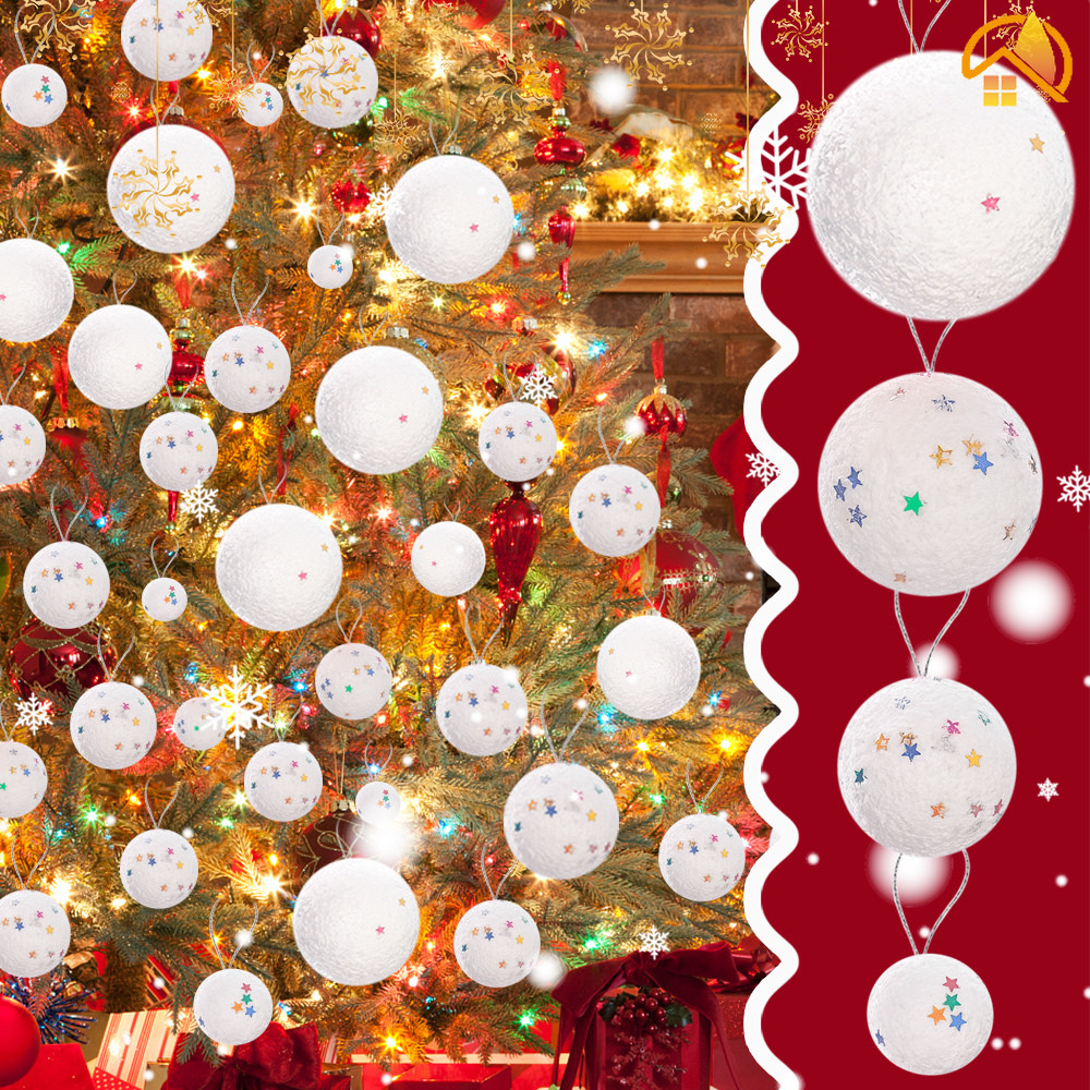 White Foam Balls Christmas Tree Decorative Fake Snowballs Indoor ...