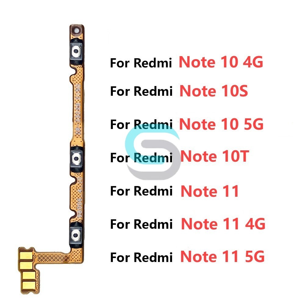 Power On Off Button sound volume Flex Cable For Xiaomi Redmi Note 10 ...