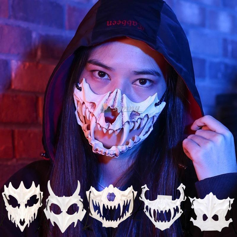 Halloween Half Face Mask Holiday Party Props Cosplay Accessories Animal ...