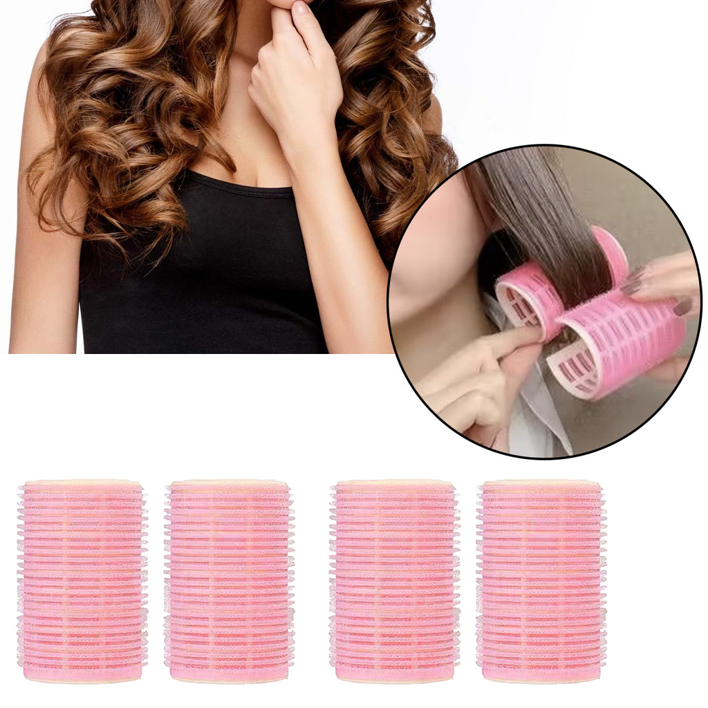 4Pcs Hair Roller Sets Plastic Self Grip Hair Curlers Hair Rollers Clips ...