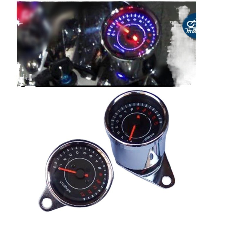 →Motorcycle Refit Retro Meter Tachometer LED Mechatronic Induction Idle ...