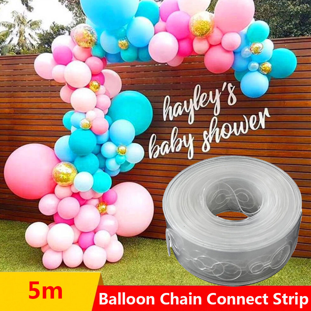 PP+5M Balloon Decorate Strip Arch Garland Connect Chain DIY Tape Party ...