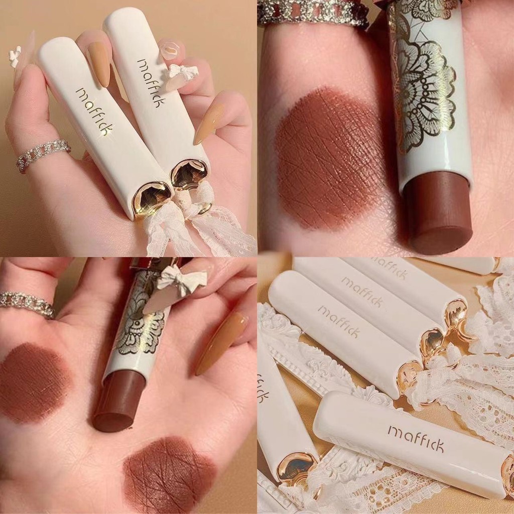 COD 6 colors matte velvet lip gloss lace neckerchief bow / lip clay ...