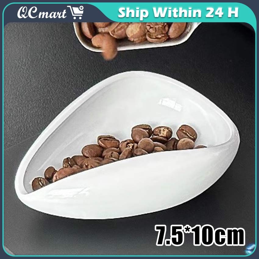 【Fast Shipment】 Ceramic Coffee Beans Dose Trays Weighing Dish Measuring ...