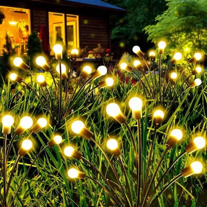 Solar Powered Firefly Lights Solar Garden LED Lamps Outdoor Waterproof ...