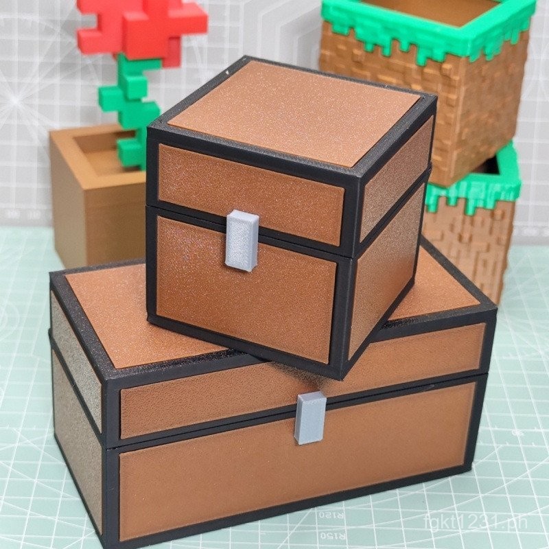 Toy Minecraft Display Desktop Storage Box Desktop Minecraft Chest ...