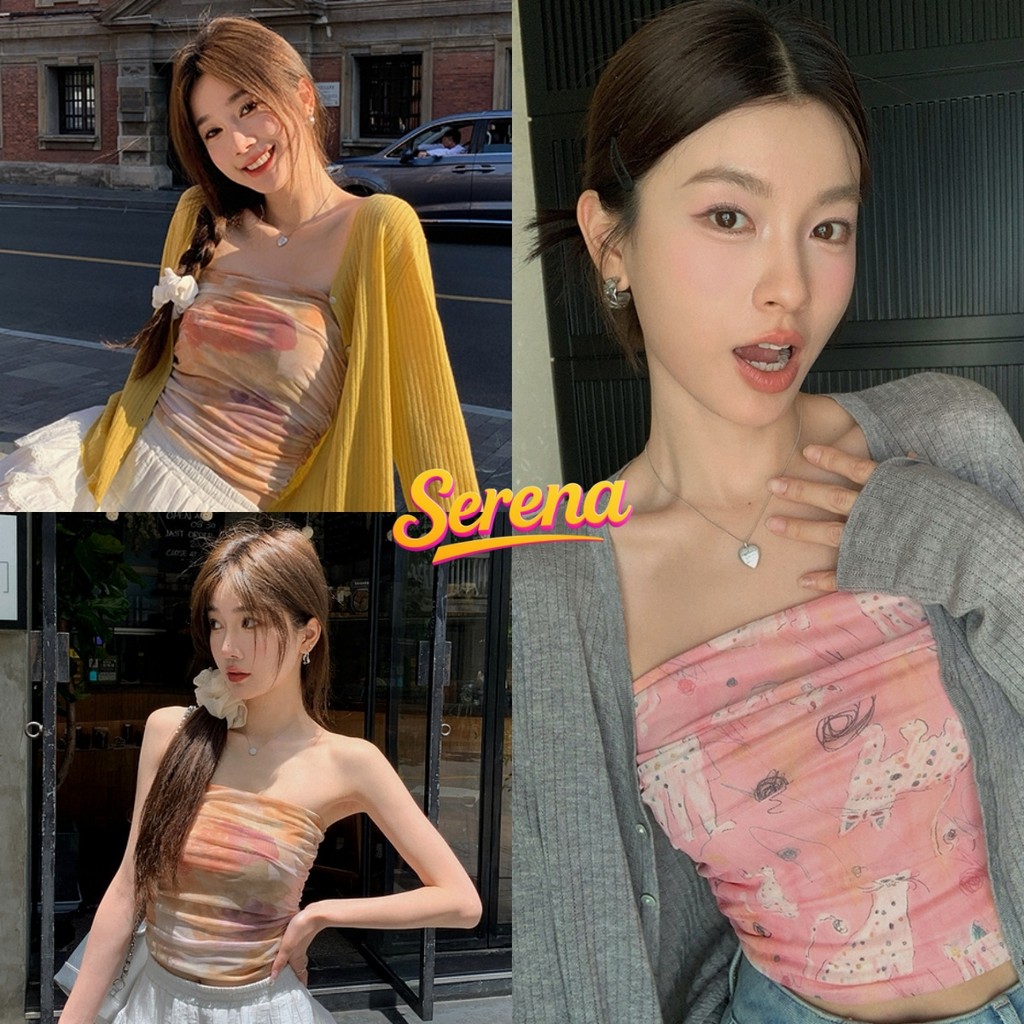 Serena- Tank Top Tube Chiffon Fabric Tank Beautiful And Cute Pattern Comfortable To Wear Sexy ...