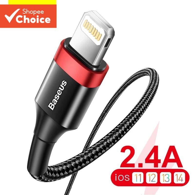 Baseus USB Cable for iPhone SE 11 Pro Max Xs X Cable 2.4A Fast Charging ...