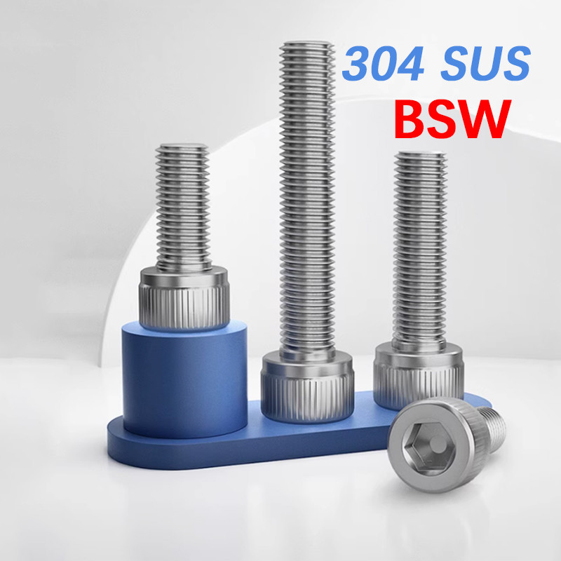 1/4 5/16 3/8 1/2 304 Stainless Steel Imperial Threads Allen Socket Head Screw BSW Hexagon Hex ...