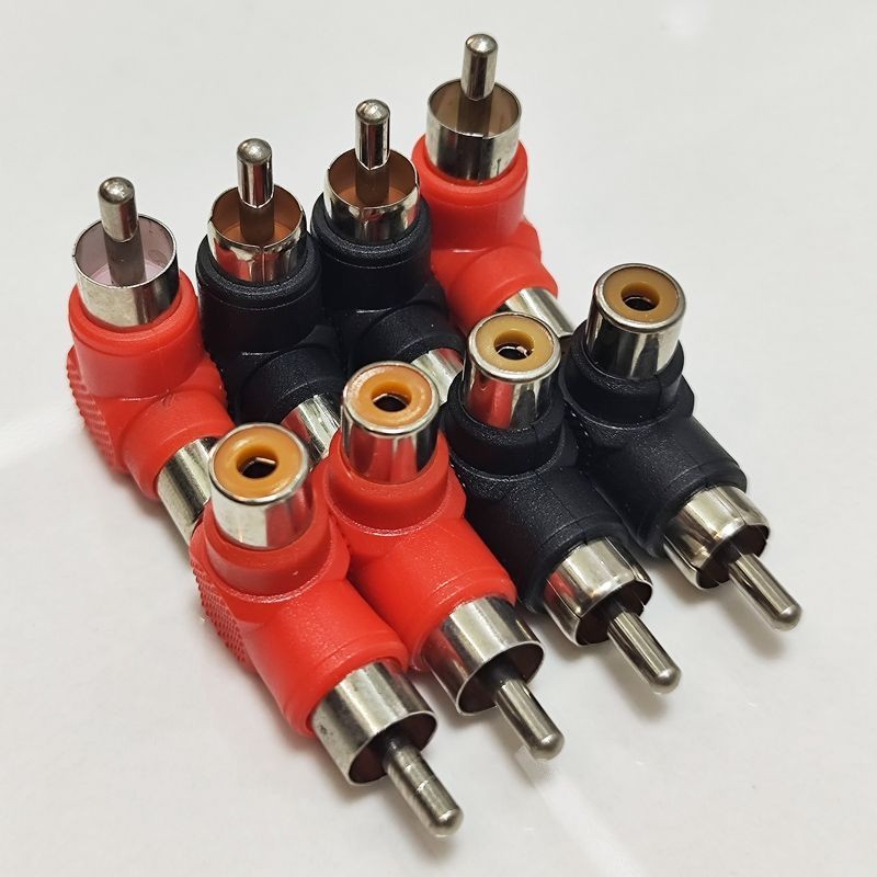 Coaxial RCA Lotus Right Angle Elbow 90 Male to Female Male Turn Plug ...