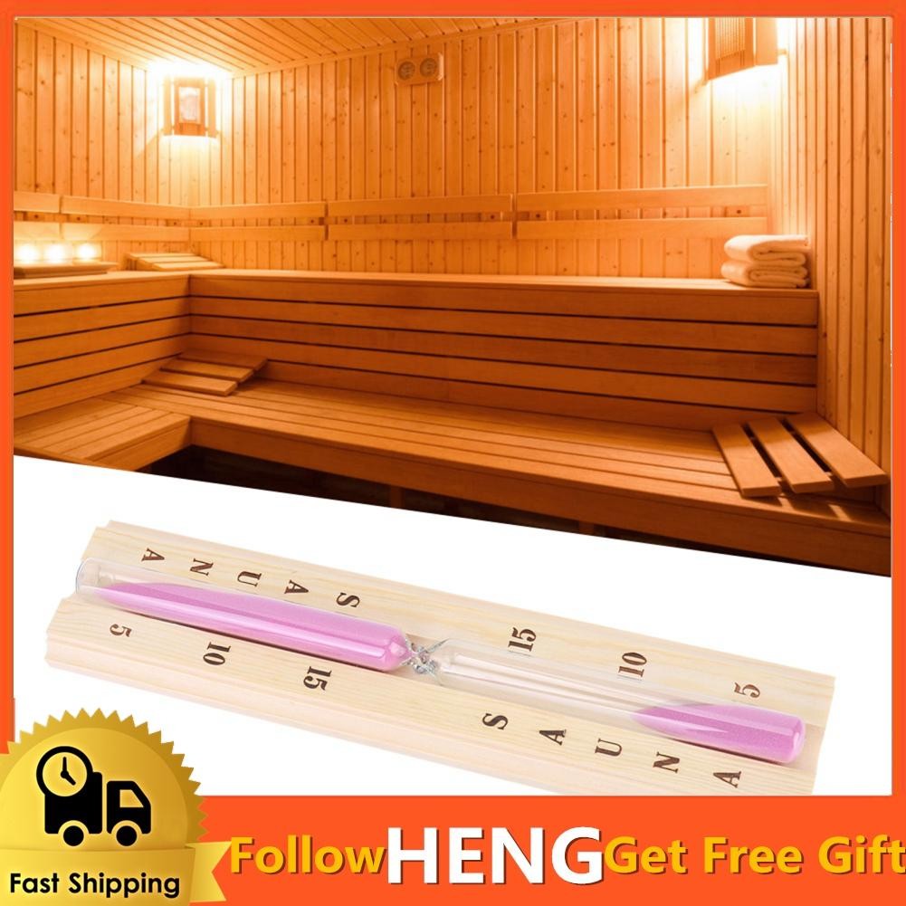 hengyus-ph Sauna Timer 29.2x6.7x3.5cm Beech Wood Equipment 15 Minute ...