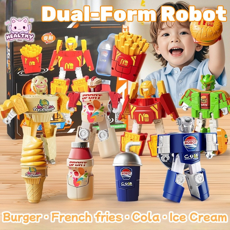 Burger Deformation Toy Robot Creative Ice Cream French Fries ...