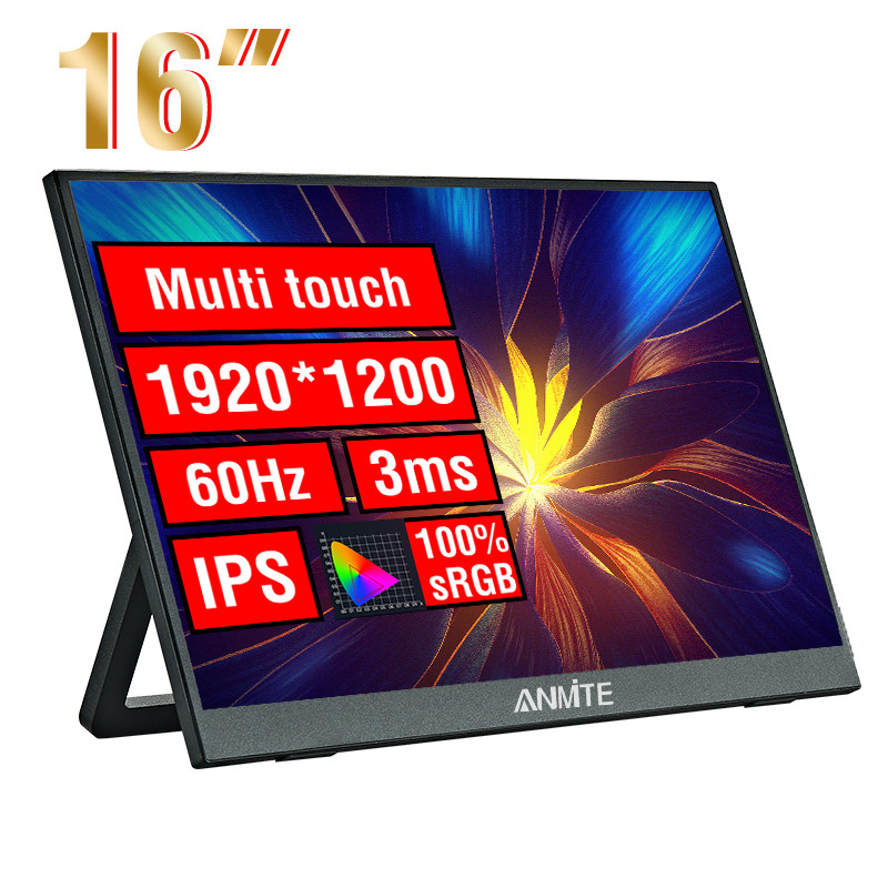 Local delivery Anmite 16 Inch Touch Screen Portable Monitor 16:10 300cd ...