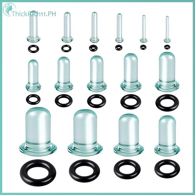 ThickRich 2pcs Glass Ear Gauges Stretching Kit Short Taper Expander 1.6 ...