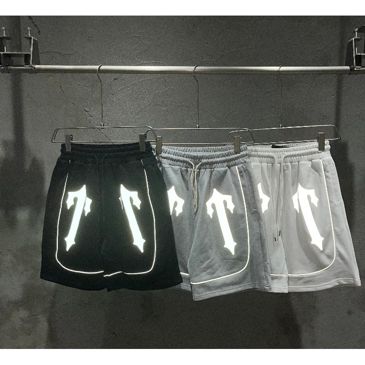 Trapstar Sword Reflective Printed Letter Summer Sports and Leisure Men ...