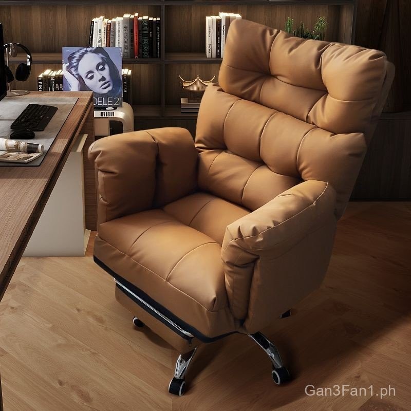 Computer Chair Comfortable Long-Sitting Leather Boss Home Couch Lunch ...