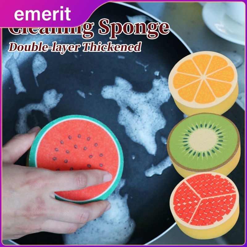 Fruit Shape Sponge Magic Eraser Dishwashing Scouring Pads Cartoon ...