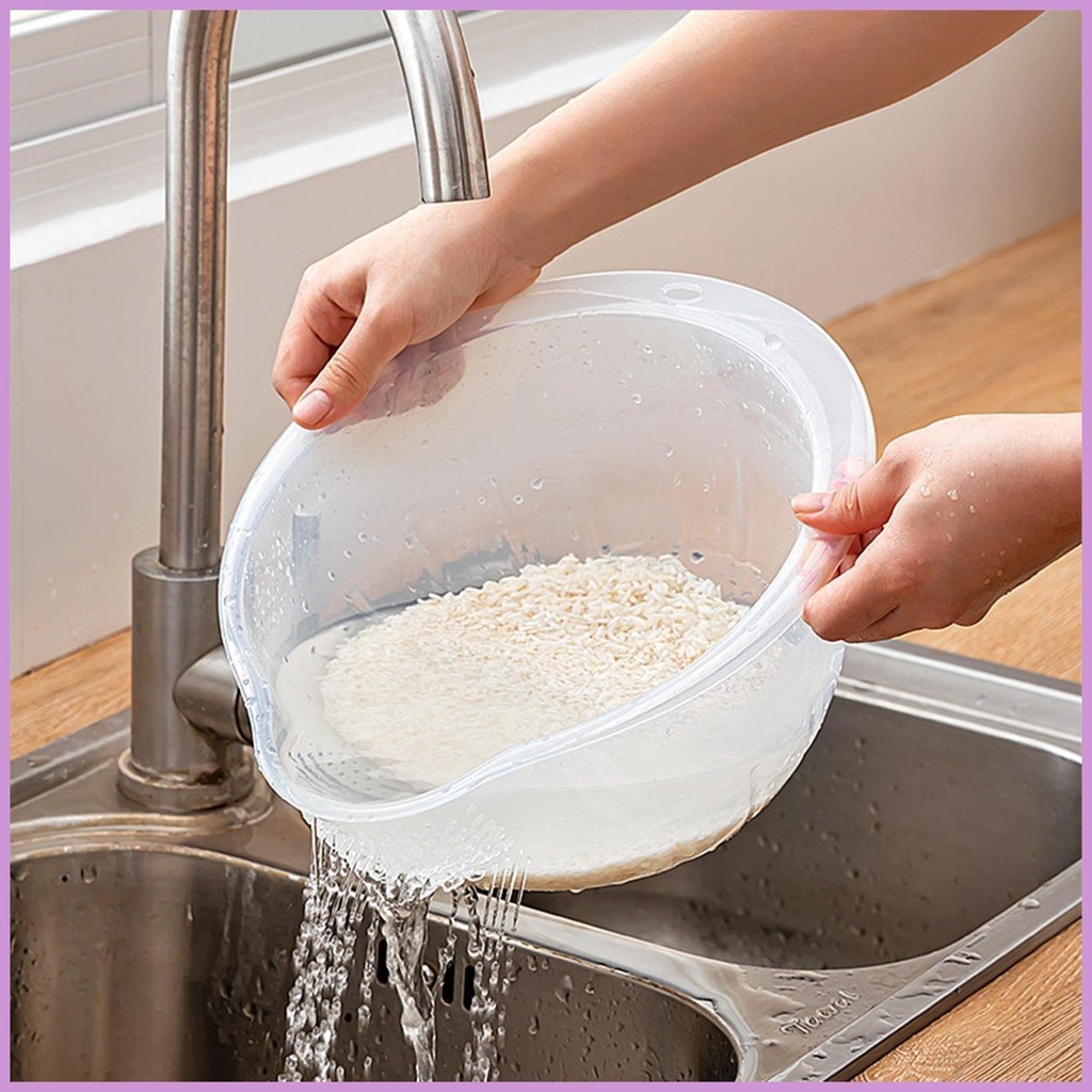 Rice Washer Strainer Bowl Rice Rinser Strainer Bowl Rice Colander with ...