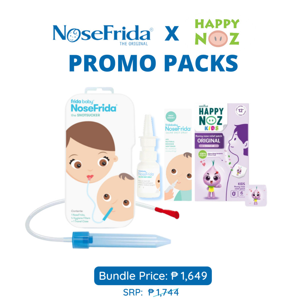 Happy Noz x NoseFrida Promo Pack (Nose Frida Nasal Aspirator, Saline ...