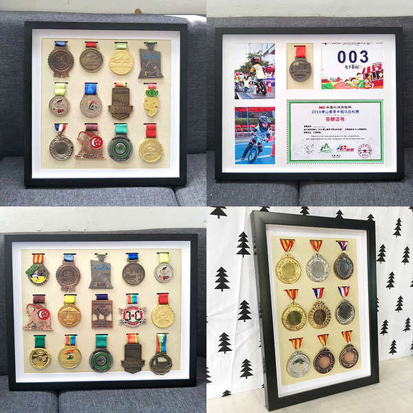 medal frame organizer Solid wood medal display rack wall-mounted ...