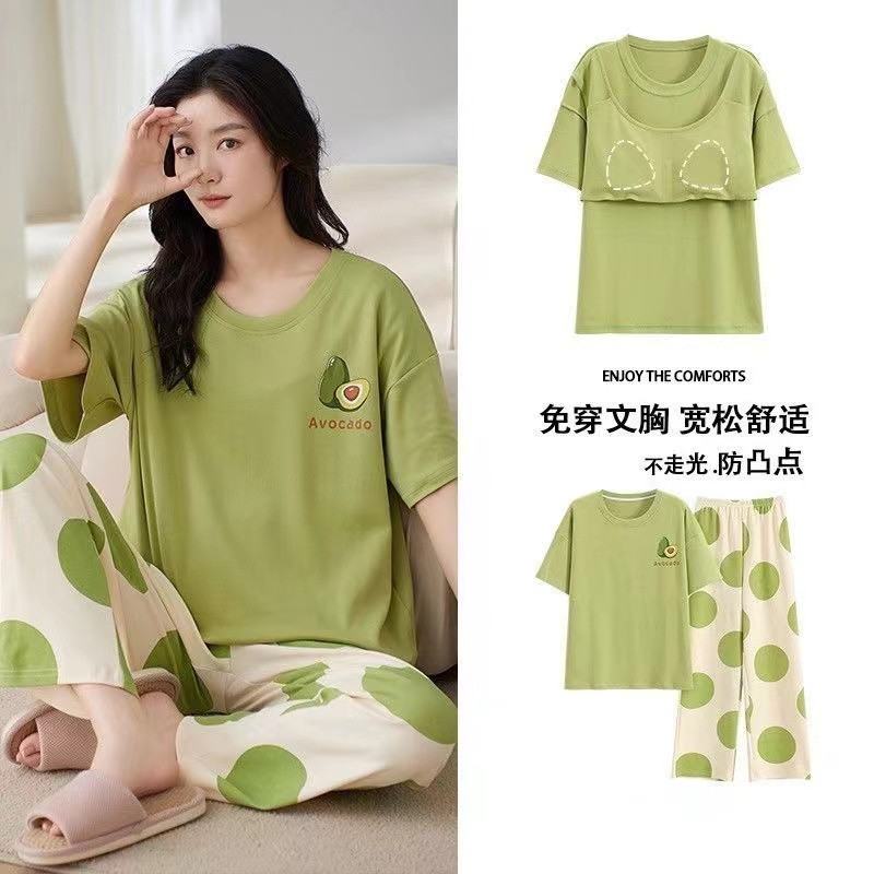 【Ready Stock Philippines】With Padded Pajama Women Plus Size Sleepwear ...