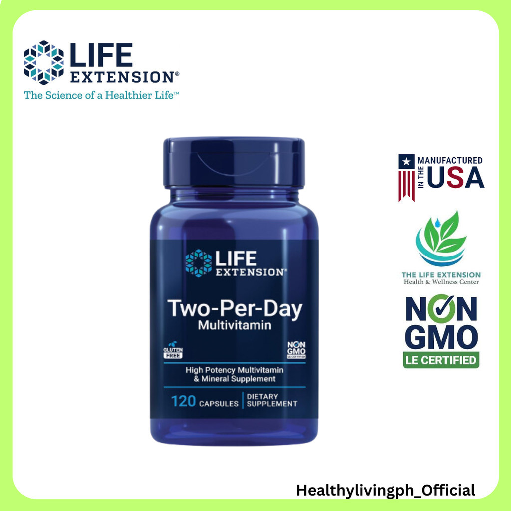 Life Extension, Two-Per-Day Multivitamin, 60 / 120 Capsules | Shopee ...