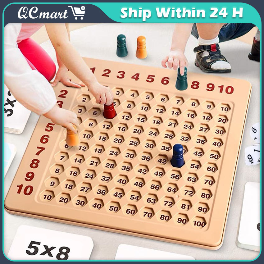 Kids Math Multiplication Board Game Wooden Montessori Learning Children ...