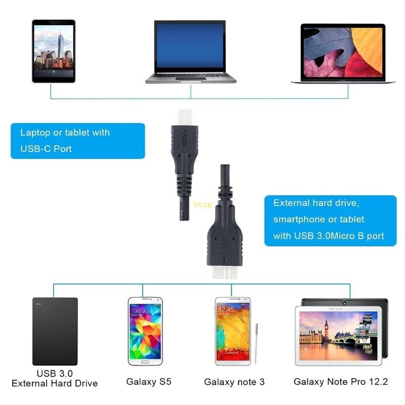 BT Speed Flexible USBType C 3 1 to Micro B Data Cable External Hard ...