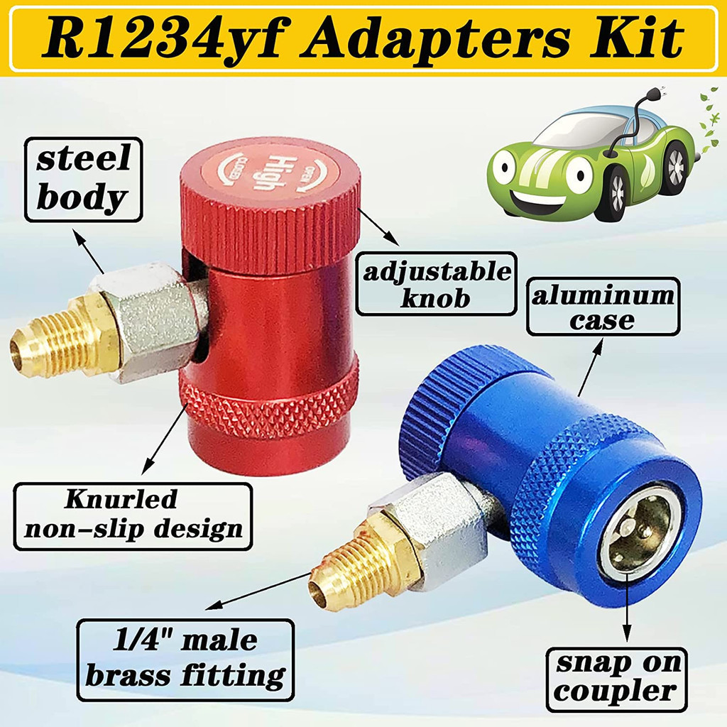R134A R1234yf Freon H/L Auto Car Quick Coupler Connector Adapters For ...
