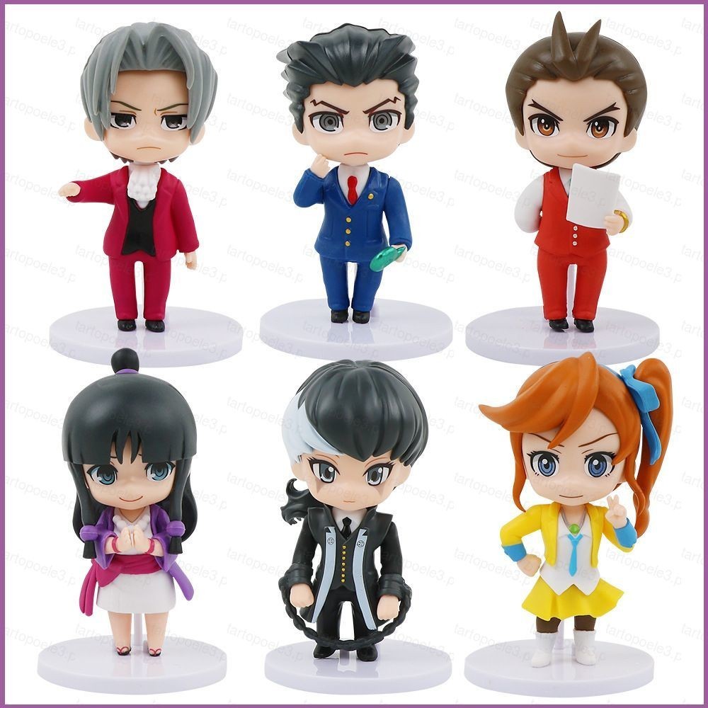 Ellen 6pcs Ace Attorney Action Figure Mia Fey Apollo Justice Phoenix ...