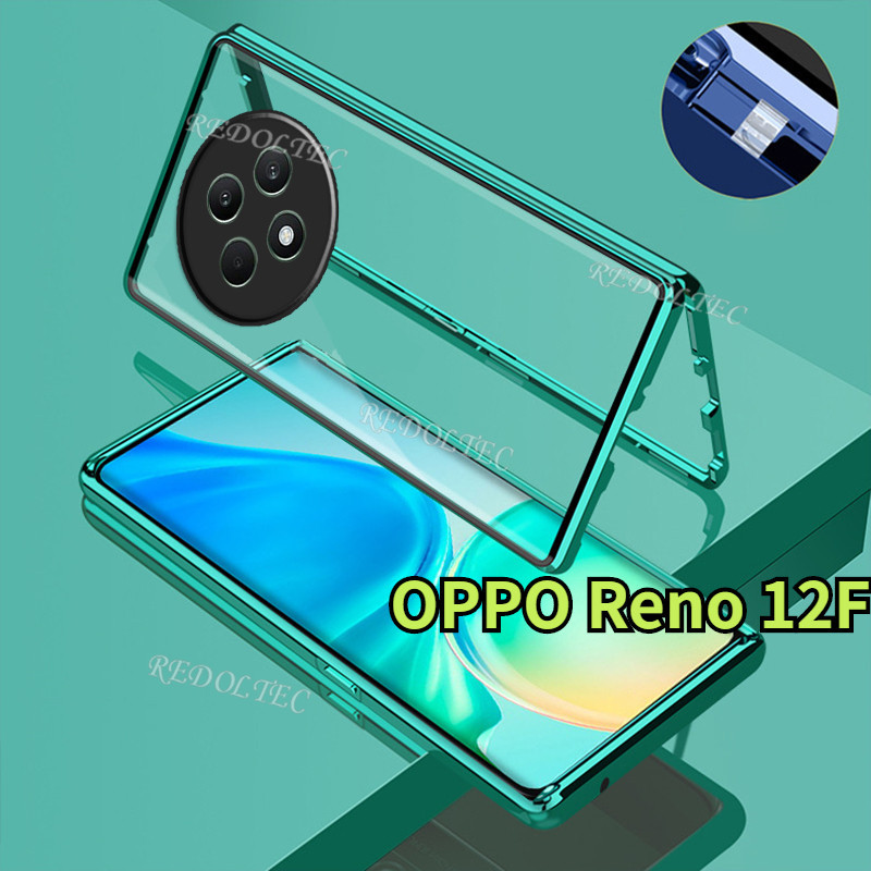 OPPO Reno 12F 5G Casing 360 Full Lens Protection Magnetic Metal Case ...