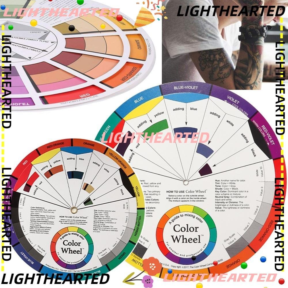 LIGHTHEARTED Chromatic Color Wheel Artist Tattoo Nail Pigment Round ...