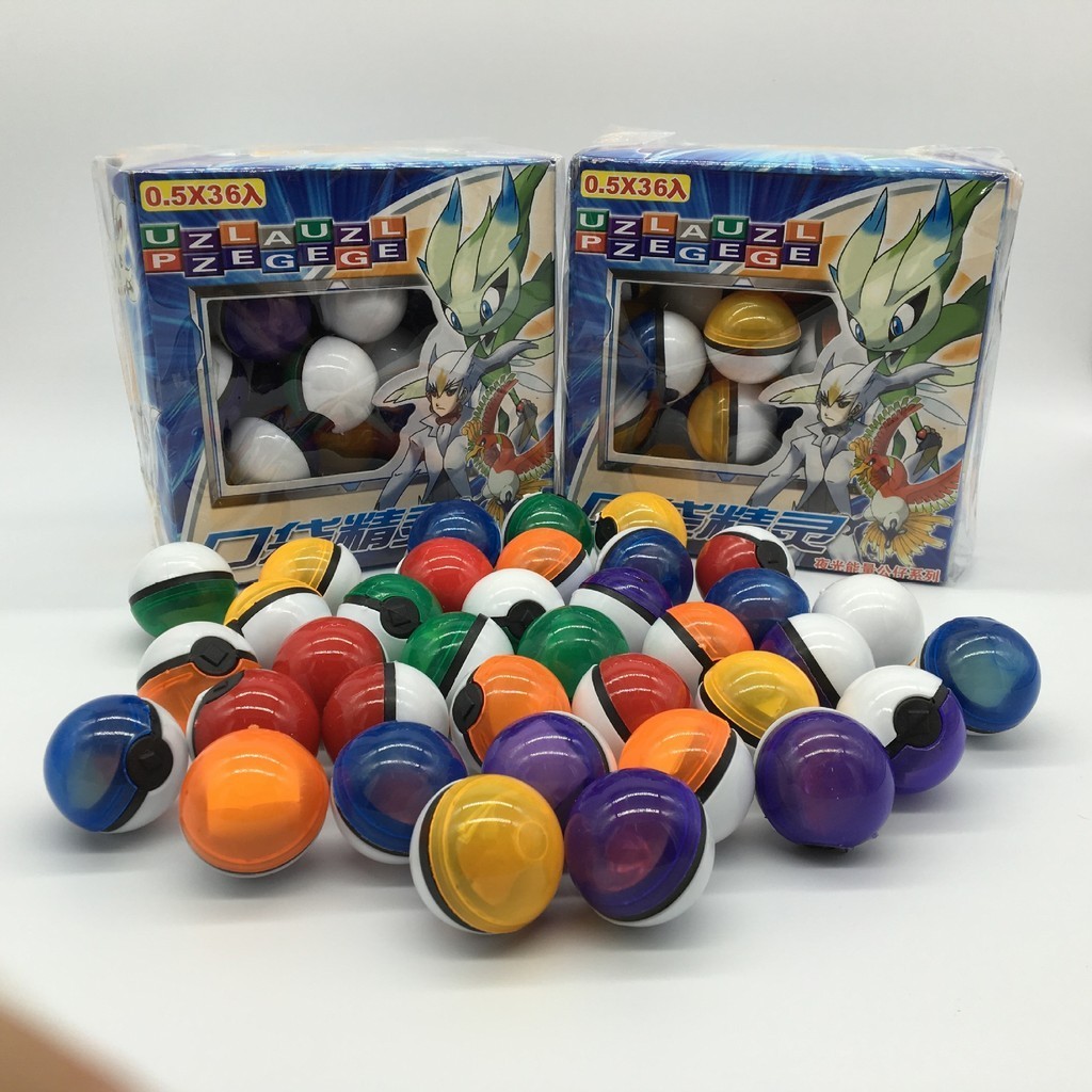 36PCS/Box 3.5cm POKEMON Balls Capsule Mini Pokeballs Blind Box Gashapon ...