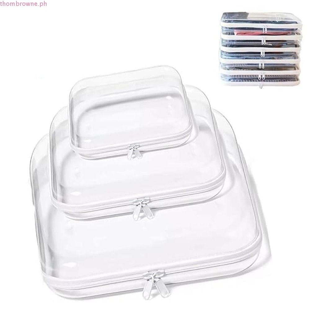 THOMBROWNE Zippered Transparent Cases, Double Zippered Waterproof Clear ...