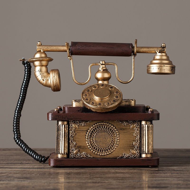 European Retro Nostalgic Old-fashioned Iron Handset Hanging Telephone ...