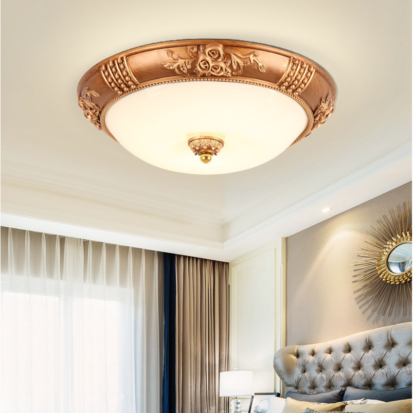 AIMI American Retro Carved Ceiling Lamp Modern Country Living Room ...