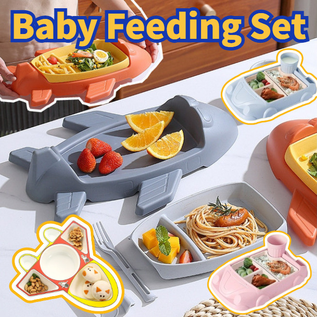 3 in 1 Baby Plate Set Baby Feeding Plate Set Tablewares Kids Cartoon ...