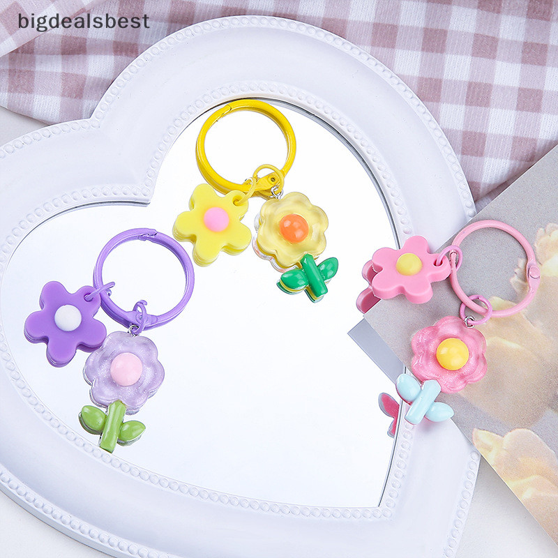 BDB Candy Color Flower Keychain Candy Color Floral Keyring Backpack ...