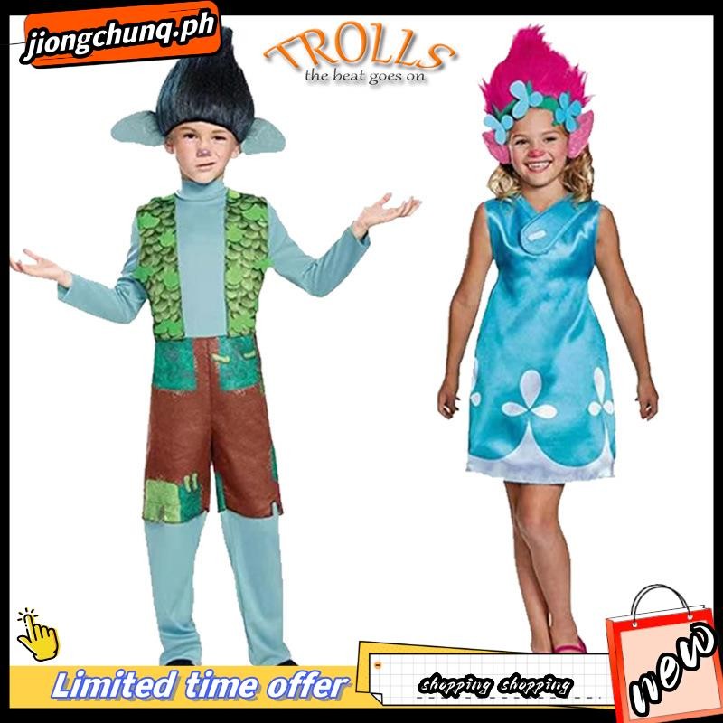 Anime Boys Trolls Branch Costume Girls Trolls Poppy Cosplay Wig dresses ...