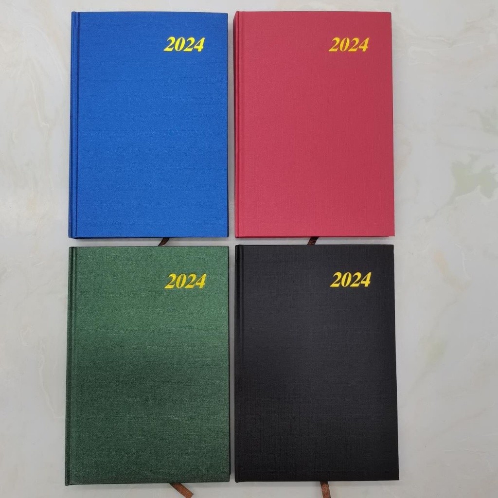 Hard Bound/Soft Rubber A5 Size Notebook Diary Planner for 2024 WITH ...