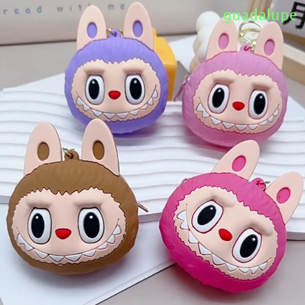 GUADALUPE1 Labubu Zero Wallet, Resin Anime Peripherals Labubu Key Ring ...