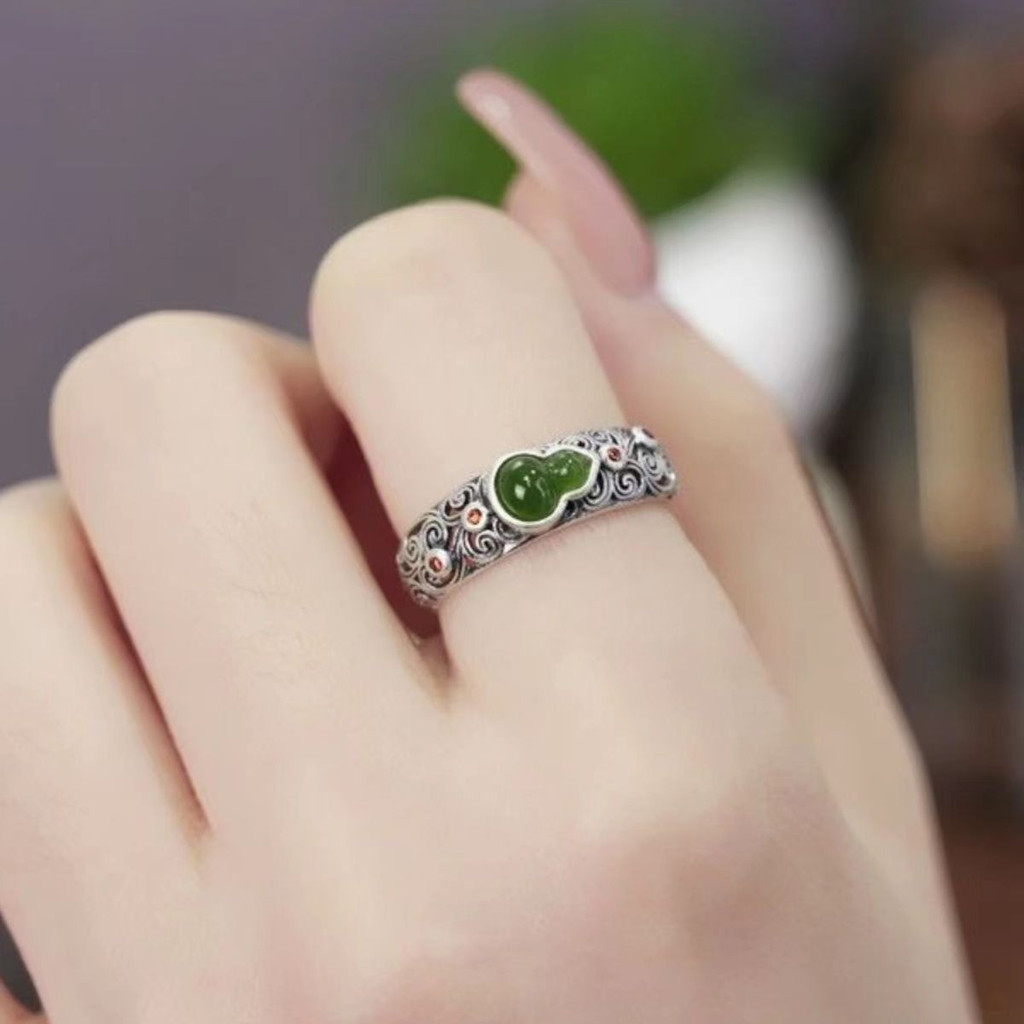 Gourd retro Thai silver ring pixiu yuan treasure wishful opening ring ...
