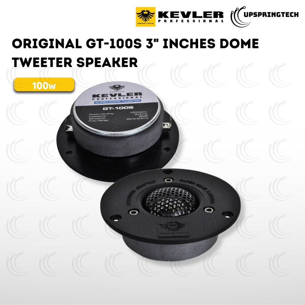 Kevler Original GT-100S 3" inches Dome Tweeter Speaker 100W 8ohms ...