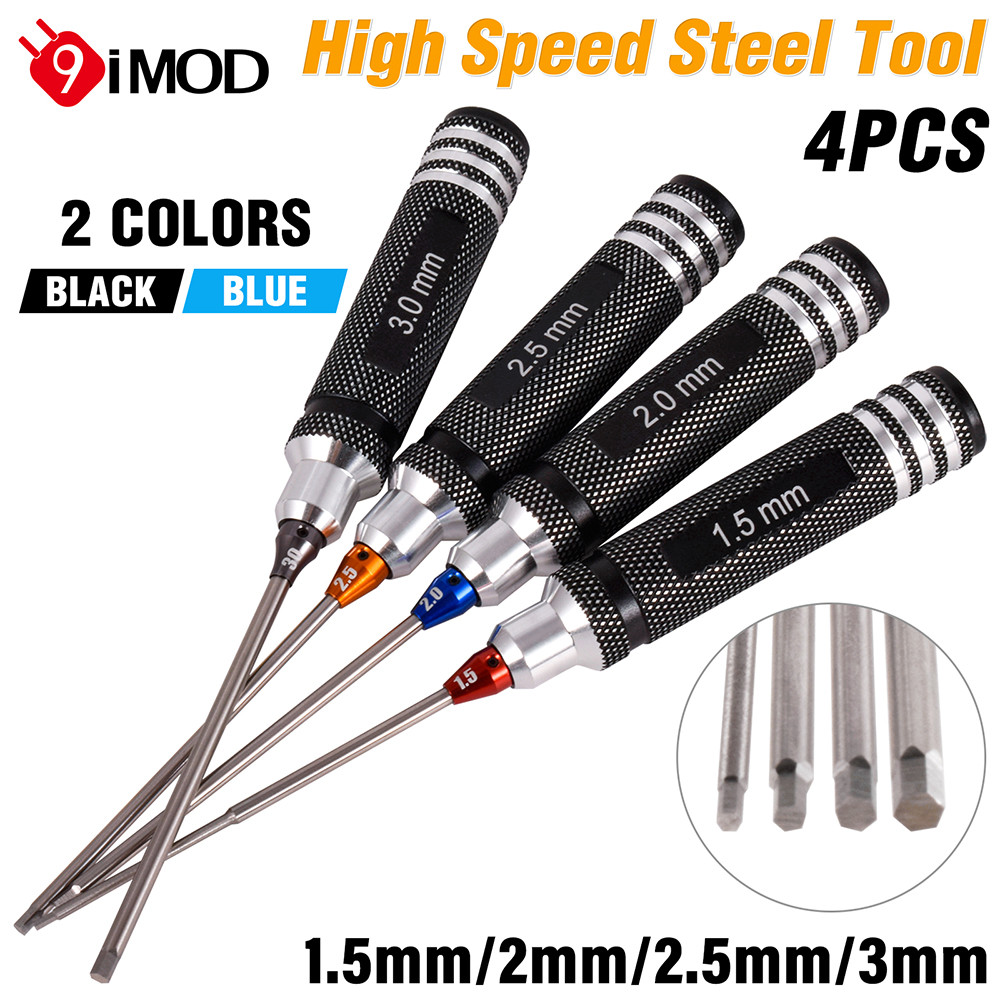 9IMOD RC Hex Driver Set 4pcs 1.5mm/2mm/2.5mm/3mm Steel Screwdriver Tool with Hex Wrench Collar ...